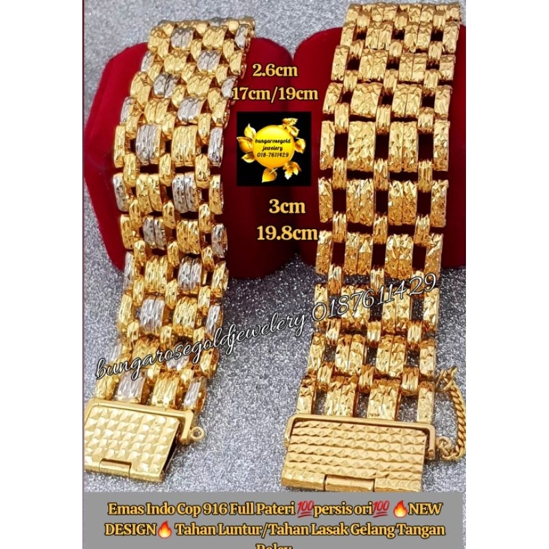 🔥Emas Indo Cop 916 Full Pateri 💯persis ori💯 Readystock Gelang Colek ...