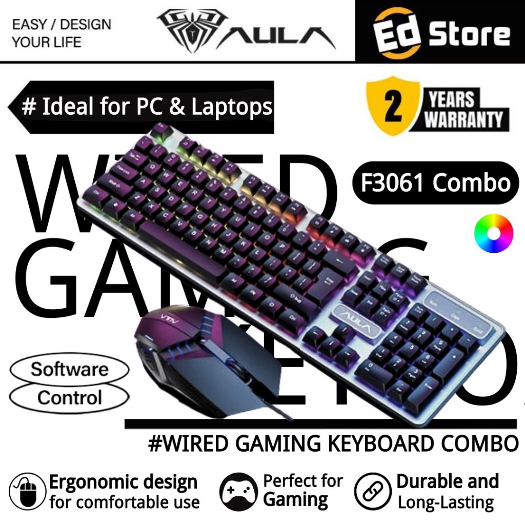 AULA F3061 Combo RGB Keyboard Mouse Set ,Cheapest Gaming Keyboard Set ...