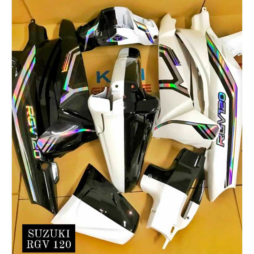 COVER SET MOTOR HLD SUZUKI RGV 120 TWO FACE COLOUR CHROME DESIGN ...