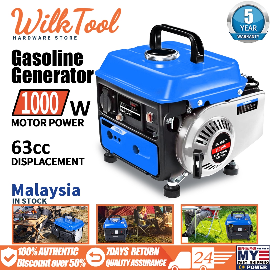 WilkTOOL' 1000W/63cc Gasoline Generator 2Stroke Gasoline Generator ...