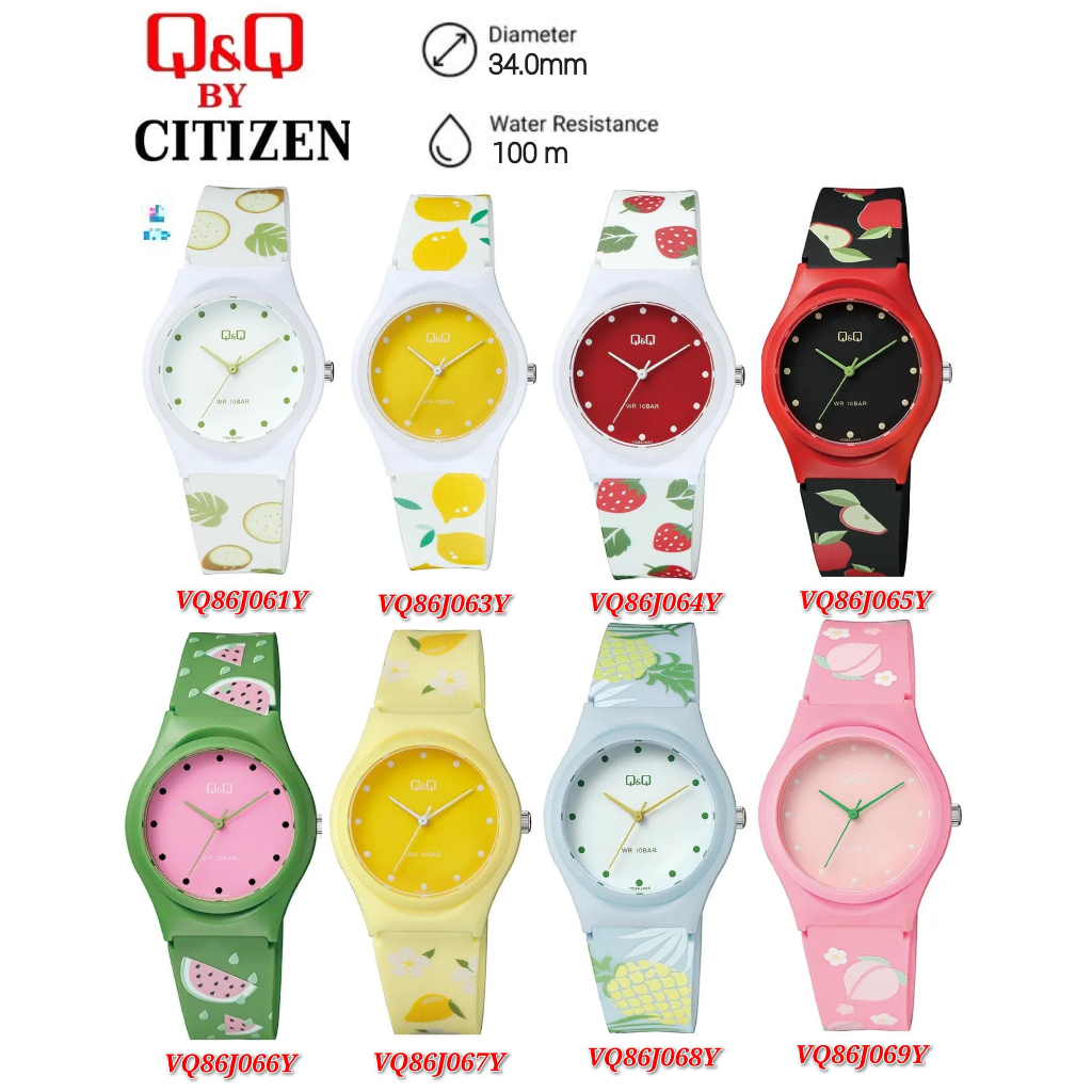 Q&Q Japan by Citizen Ladies Resin Analogue Watch VQ86 (New) | Shopee ...