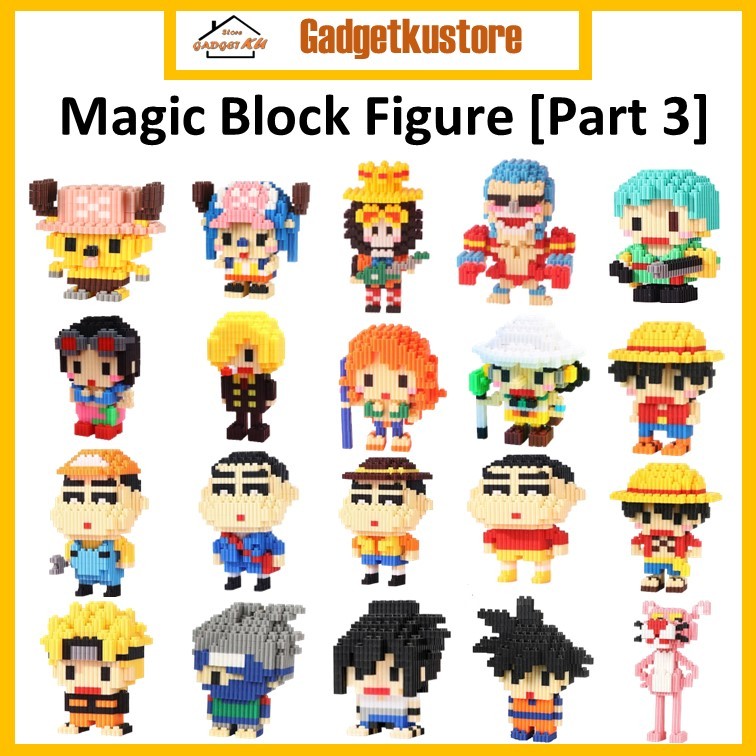 [PART3] [DIY] 3D Micro Magic Block ONE PIECE NARUTO Figure Diamond ...