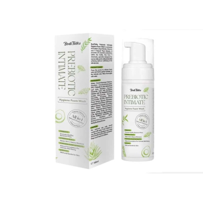Boditalks Prebiotic Intimate Hygiene Foam Wash (180ml) | Shopee Malaysia