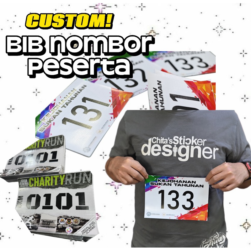 BIB NOMBOR PESERTA ( CUSTOM PRINT ) | Shopee Malaysia