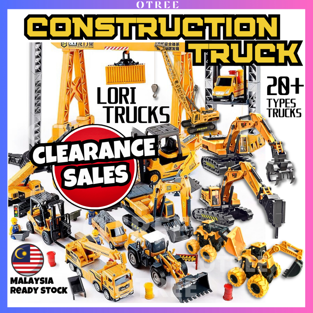 🔥CLEAR SALES🔥Construction Truck Toy Car Vehicle Lori Car Mainan Kereta ...