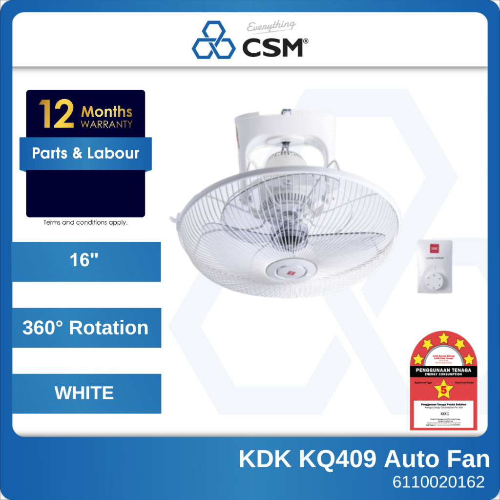 [OFFER] KDK KQ409 16″ 3 Blade Oscillation Auto Fan Remote Control Type ...