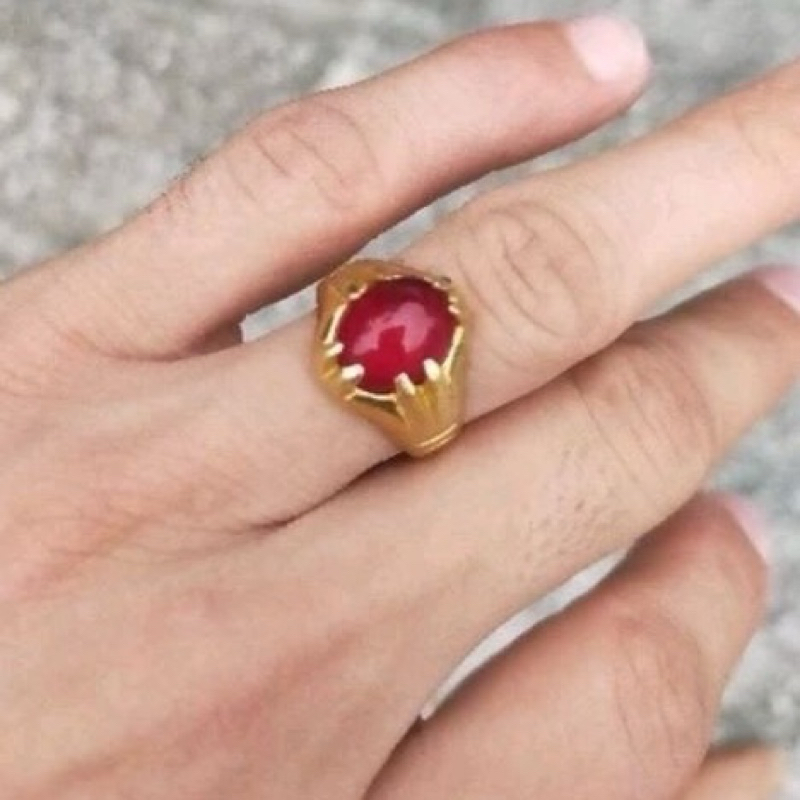 cincin batu merah delima asli | Shopee Malaysia