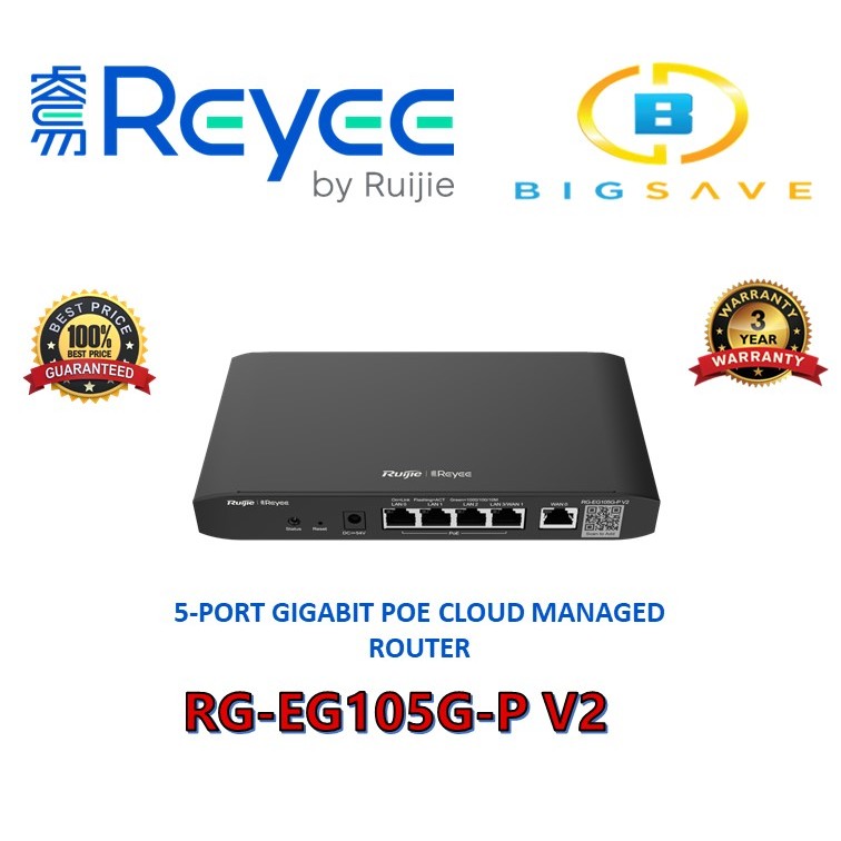 RUIJIE REYEE RG-EG105G-P V2 5-PORT GIGABIT POE CLOUD MANAGED ROUTER | Shopee Malaysia