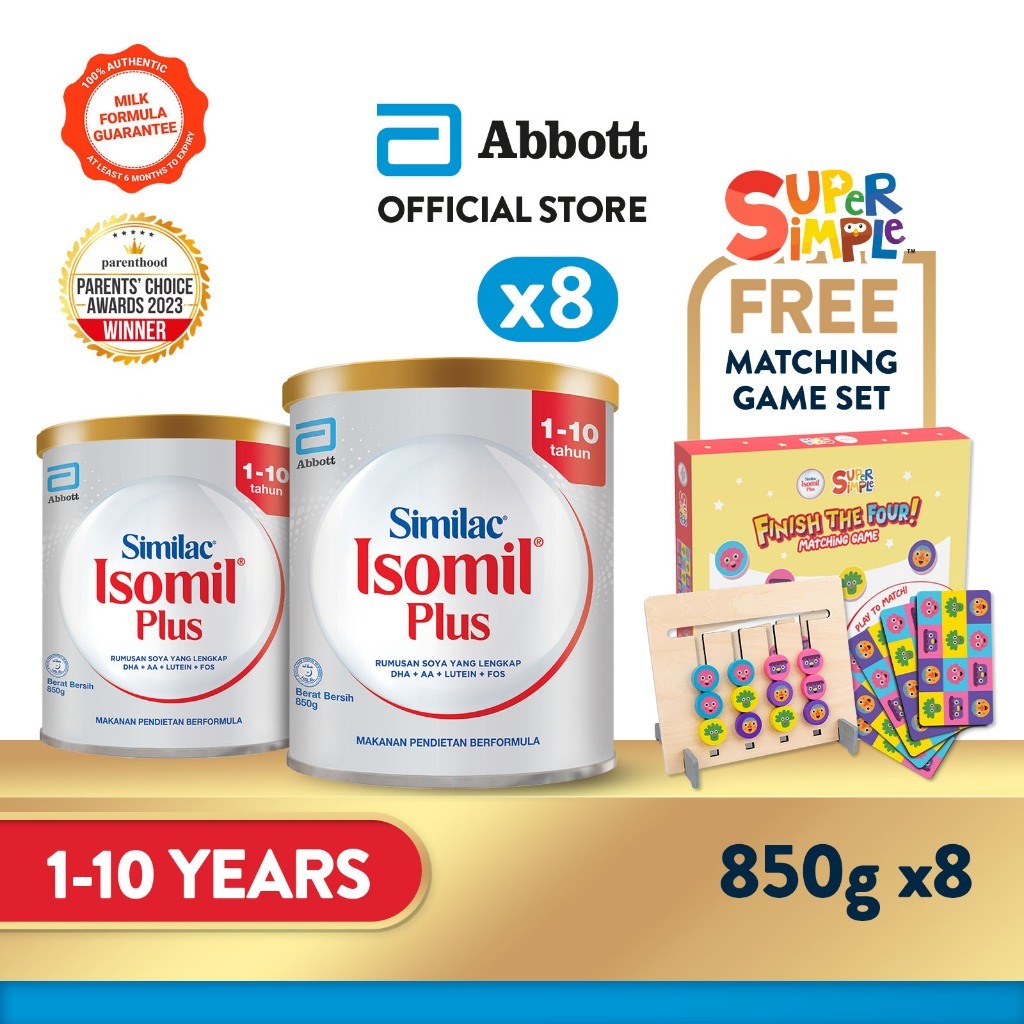 Isomil Plus Soy Formula for Milk Protein Allergy 1 to 10 y/o Tin (850g ...