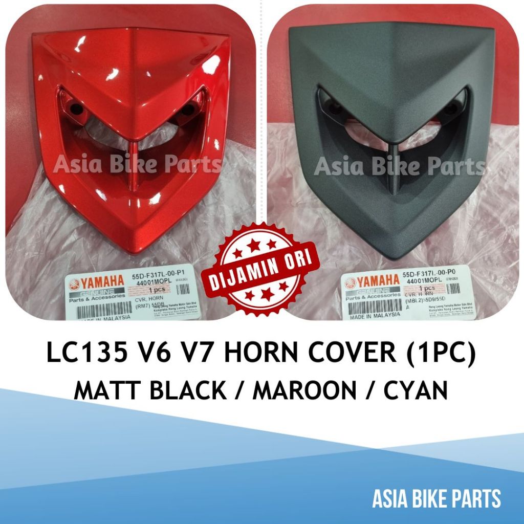 Yamaha Original LC135 V6 V7 Horn Cover Matt Black / Maroon / Cyan - 55D ...