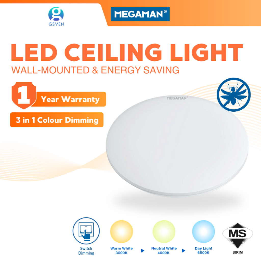 MEGAMAN Ceiling LED 24/36W Switch Dimming 3 in 1 Colour Lampu Syiling ...