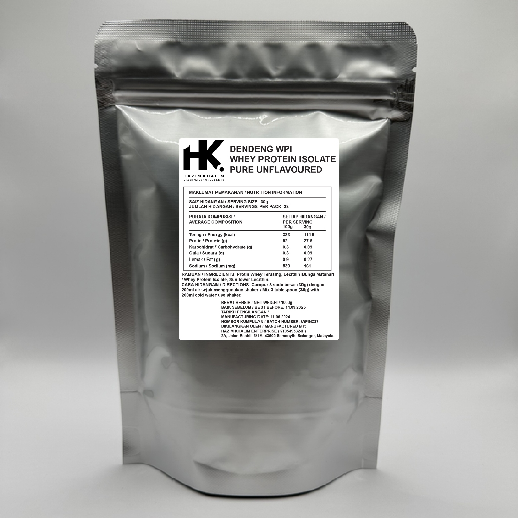 Pure Whey Protein Isolate DENDENG WPI by Hazim Khalim (1kg) | Shopee ...