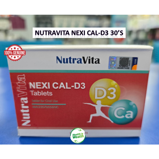 Nutravita NEXI CAL-D3 30's [exp:1/26] | Calcium + Vitamin D3, Kuatkan ...