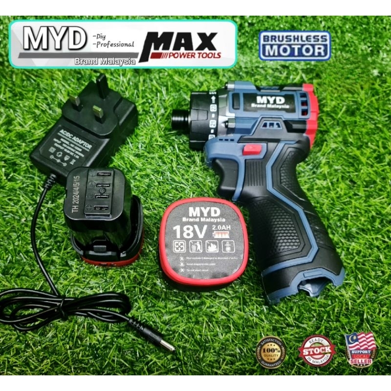 18v MYD Mini size BL cordless Driver Drill 1/4" (No impact type) with 2 battery 1 charger ...