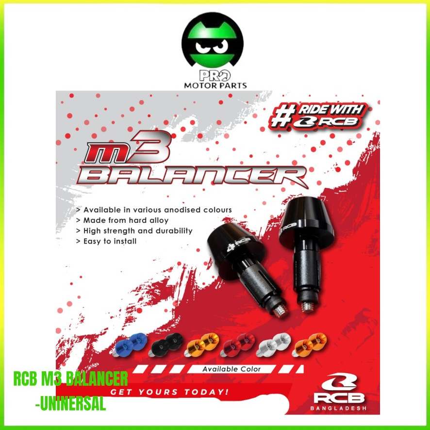 RCB M3 UNIVERSAL CNC ALLOY HANDLE BALANCER SET END BALANCER M3 YAMAHA ...