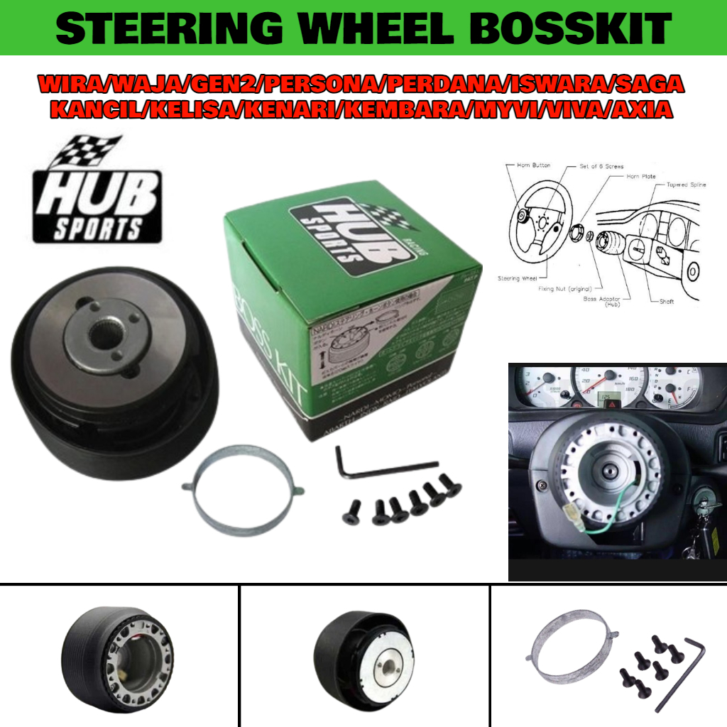 Wira Waja Saga Perdana Gen2 Persona BLM Kancil Steering Wheel Hub ...