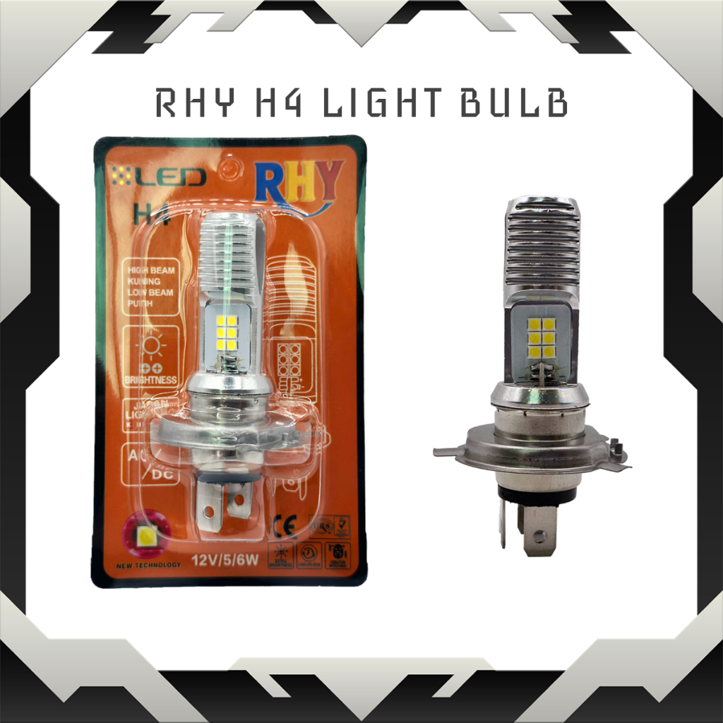 RHY MOTOR LIGHT BULB H4 Motorcycle Accessories 12V 6W WATERPROFF SILVER ...