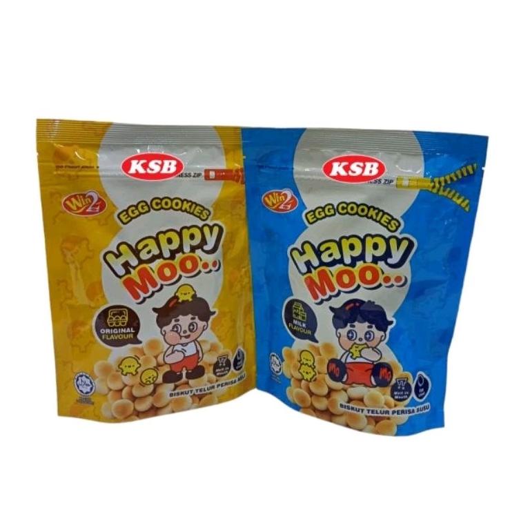 【90g】Win2 Happy Moo Egg Cookies Original Flavour/Milk Flavour | Shopee ...