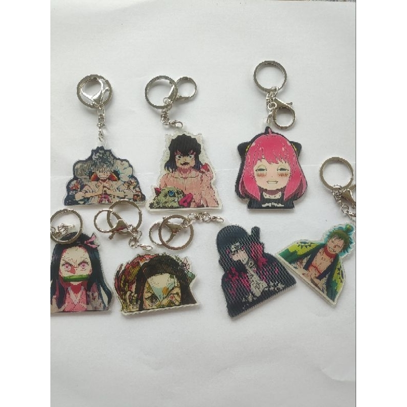 3D Motion Anime Double Sided Keychain,One Peace,Demon Slayer,Spy x ...