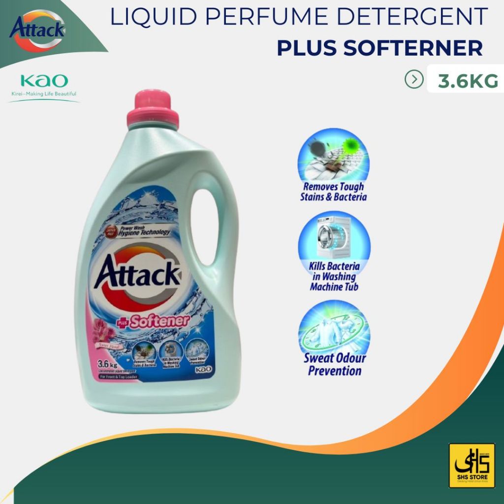 ATTACK Liquid Detergent plus Softener (LATS) - 3.6kg | Shopee Malaysia