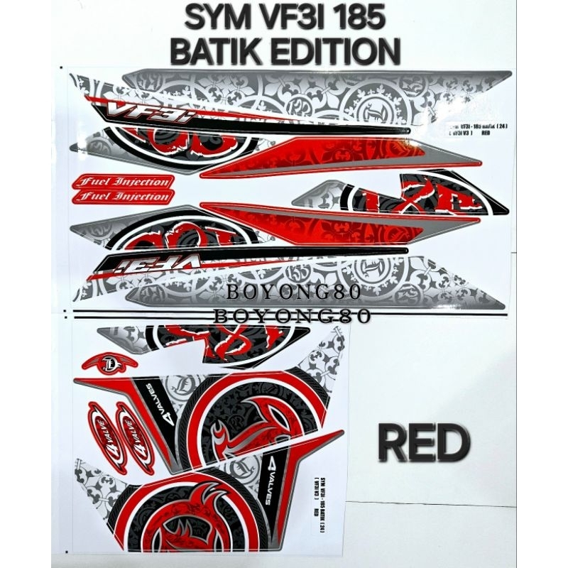 SYM VF3I 185 CUSTOM DESIGN BATIK SPECIAL EDITION BODY STICKER ( READY ...