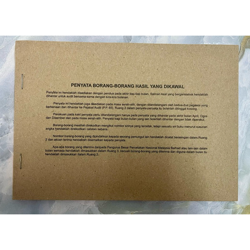KEW 68 - Pin. 2/87 PENYATA MENGENAI BORANG-BORANG HASIL YANG DIKAWAL ...