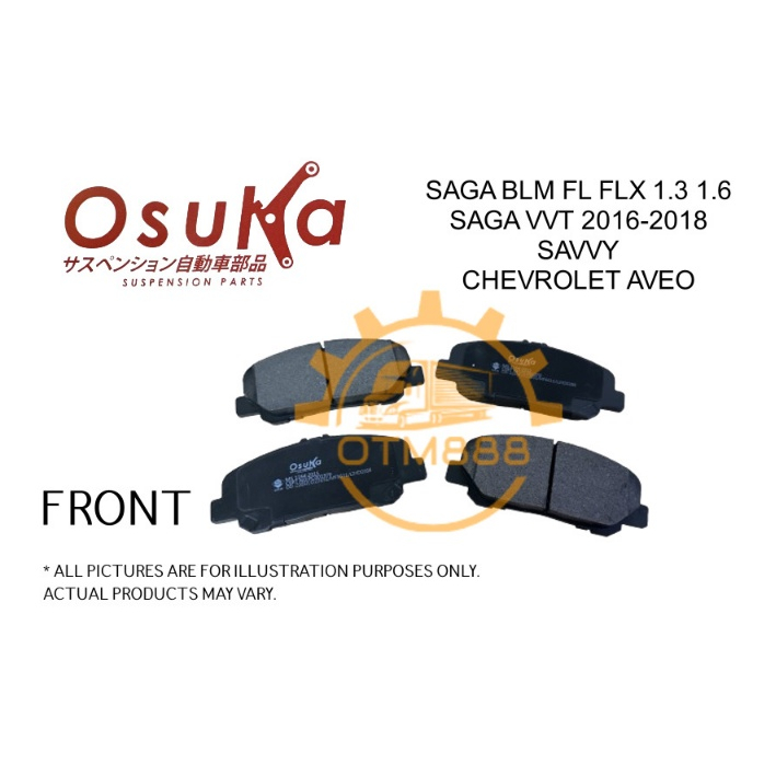 1 SET FRONT BRAKE PAD FOR PROTON SAGA BLM FL FLX, SAGA VVT 2016-2018 ...