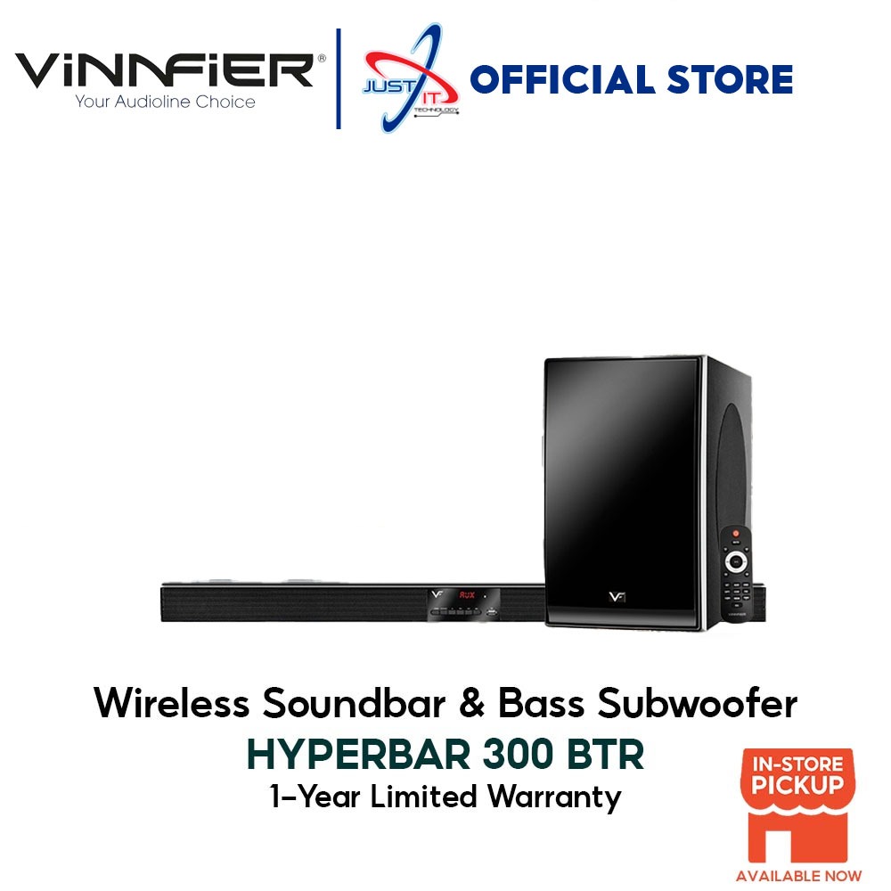 Vinnfier Hyperbar 300 BTR Wireless Soundbar With Bass Subwoofer ...