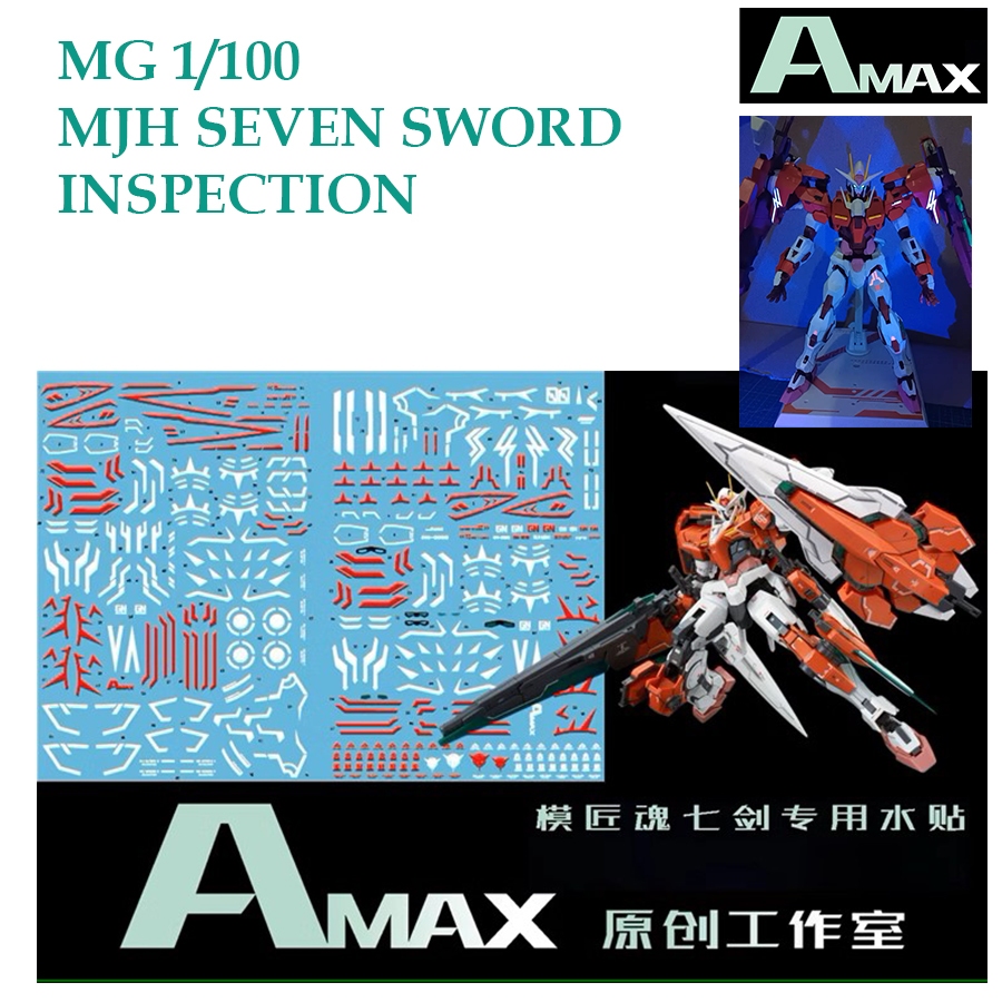[AMAX ]MG04 MG 1/100 MJH SEVEN SWORD INSPECTION GUNDAM WATER SLIDE DECAL [ FLUORESCENT ] MODEL ...