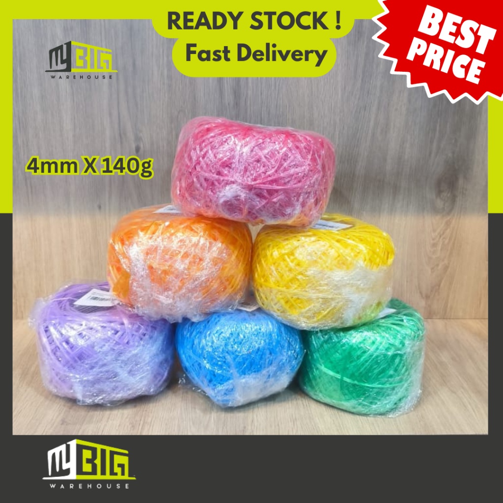 PP RAFFIA STRING ROLL 4mm (S) 046 X 140G (Random Color) | Shopee Malaysia