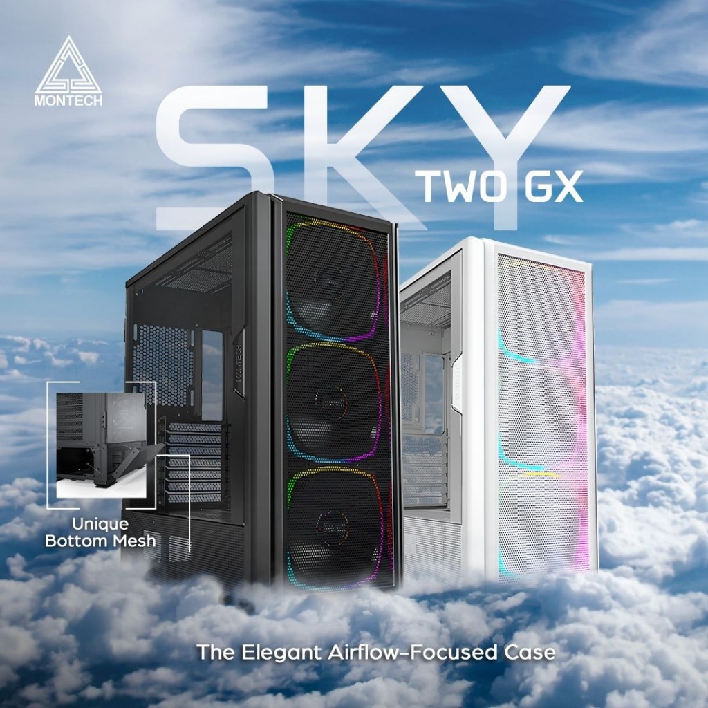 # MONTECH SKY TWO GX - Mid Tower ATX PC Case With USB Type-C Port & 3 x ...