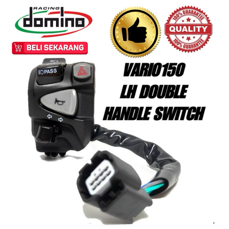 DOMINO LEFT DOUBLE HANDLE SWITCH VARIO125 VARIO150 NEW PNP SOCKET ...
