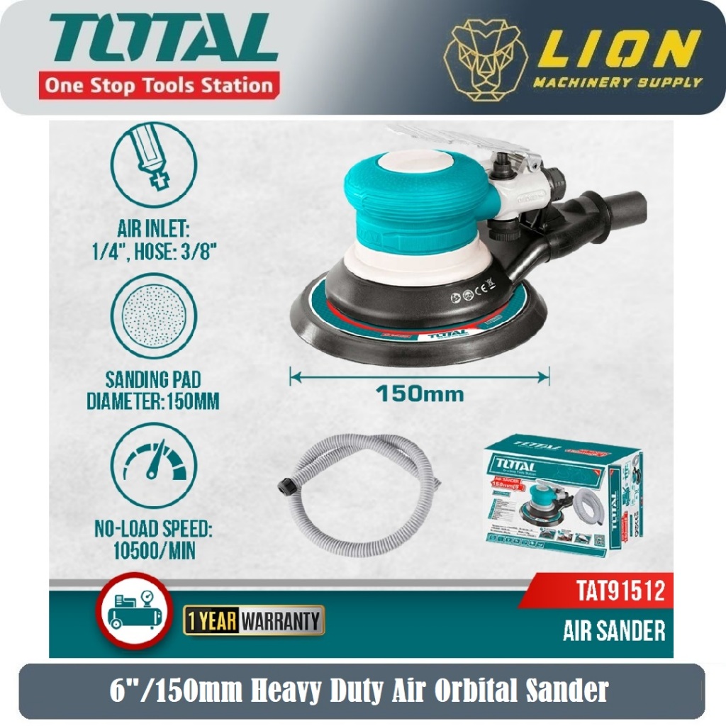 TOTAL Powerful Air Orbital Sander (150mm / 6") TAT91512 - Original ...