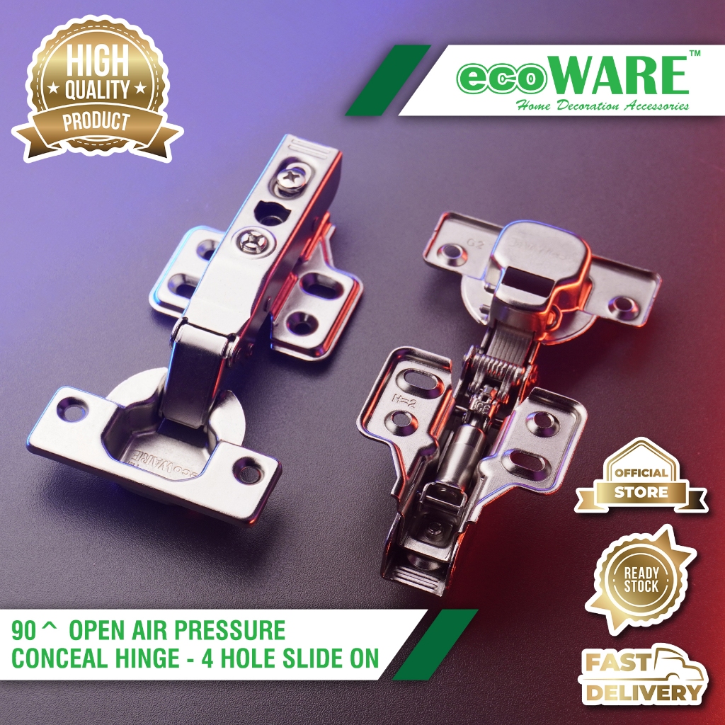 ecoWARE 90 Degree Open Air Pressure Conceal Hinge - 4 Hole Slide On ...
