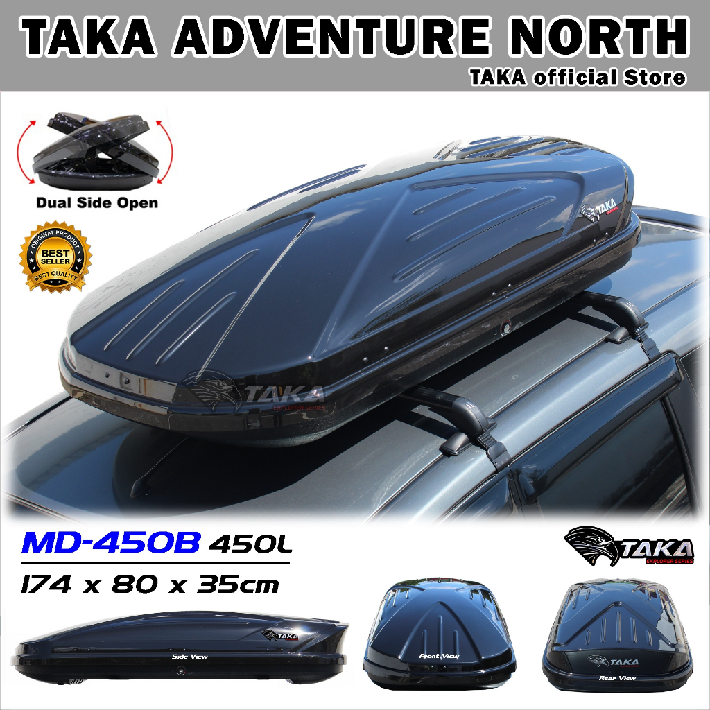 TAKA MD-450B [XL Size] 450L Car Roof Box [Explorer Series] [Glossy ...
