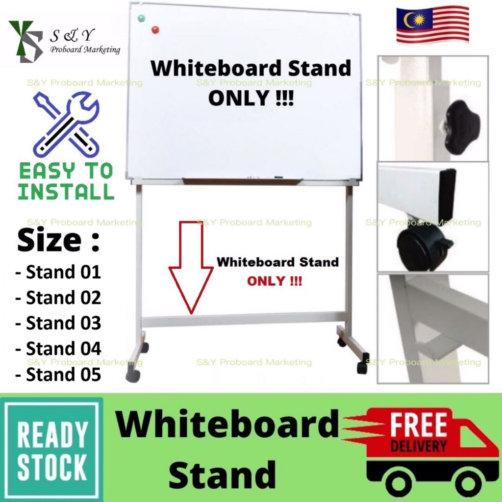 White Board Stand ONLY Whiteboard Mobile Stand Size 2x3 3x4 4x4 4x5 4x6 ...