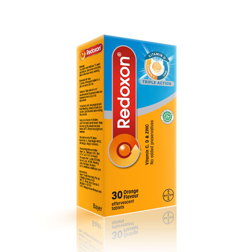 REDOXON Triple Action Vitamin C, D & Zinc Effervescent Orange 30S ...