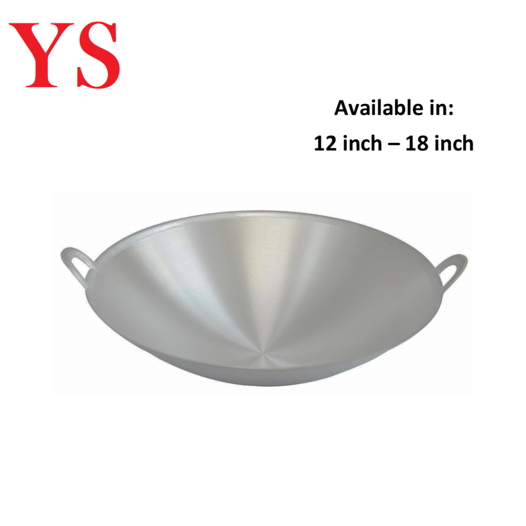 Aluminium Wok 12" - 18" | Kuali Aluminium | Kuali Masak | Double Handle ...