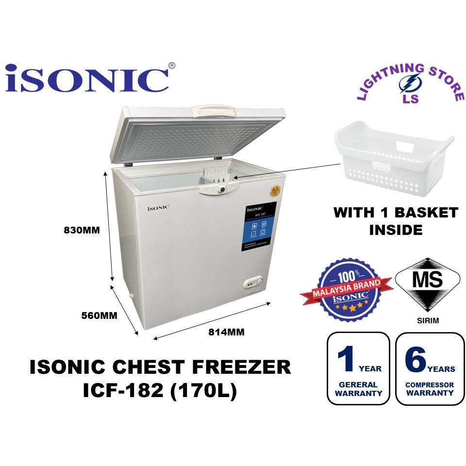 Isonic Dual Function Chest Freezer (170L) ICF-182 (FREEZER MODE ...