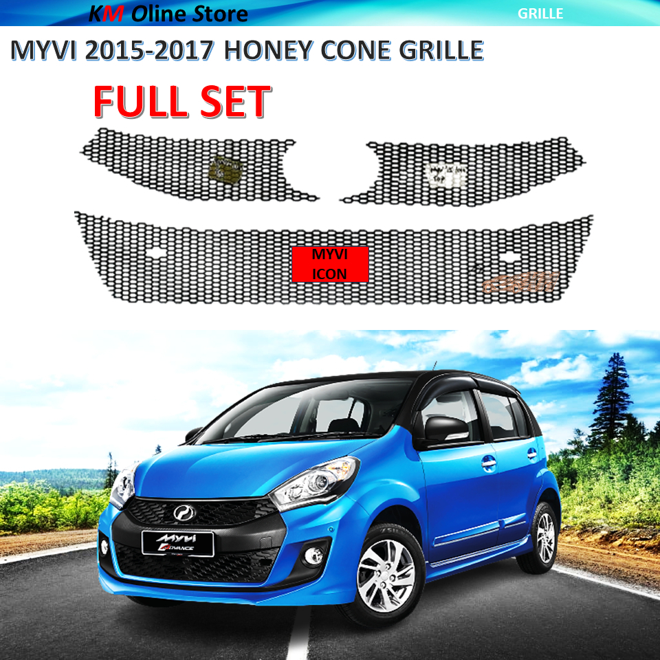 Perodua Myvi SE 2015-2017 FACELIFT Ready Cut Honeycomb Grill Full Set ...
