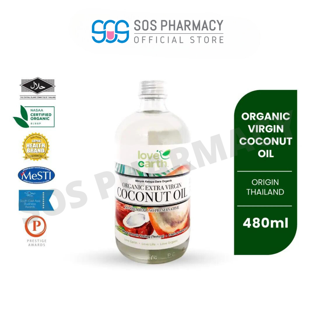 Love Earth Organic Extra Virgin Coconut Oil 480ml | Shopee Malaysia