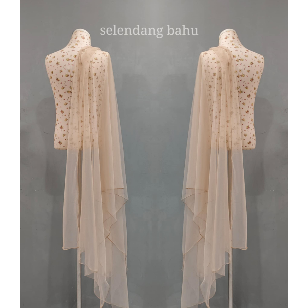 SELENDANG BAHU selendang Net veil simple veil pengantin ready stock ...