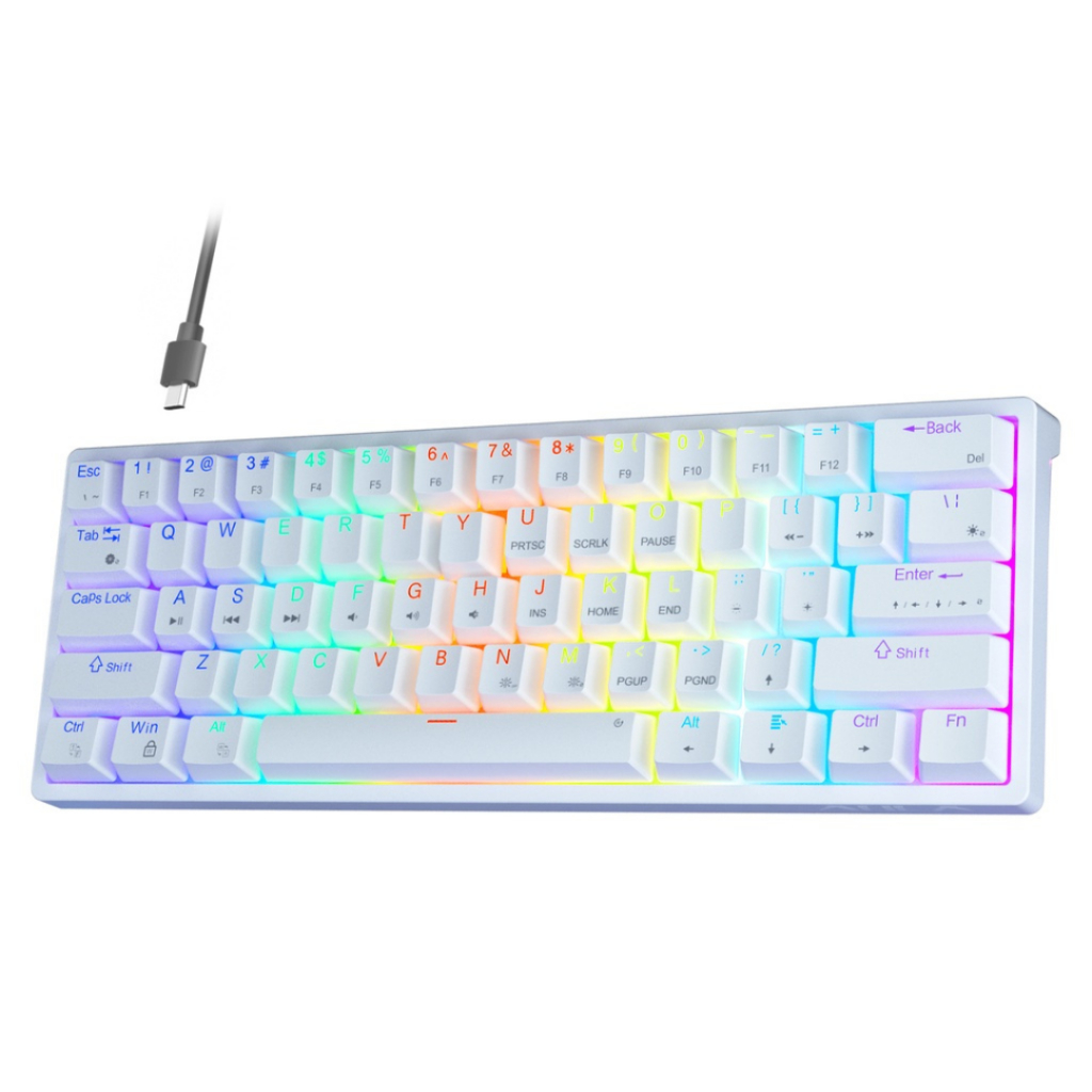 AULA F3261 Mechanical Gaming Keyboard 61 Keys Compact Hot Swappable RGB ...
