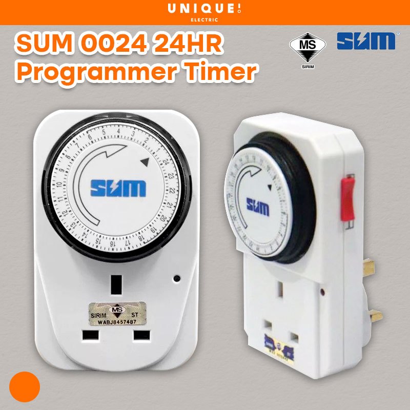 SUM 0024 24HR PROGRAMMER SEGMENT TIMER SWITCH PLUG (SIRIM) | Shopee ...
