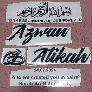 CUSTOM STICKER CERMIN ( STICKER SAHAJA ) UNTUK AQIQAH/WEDDING ...