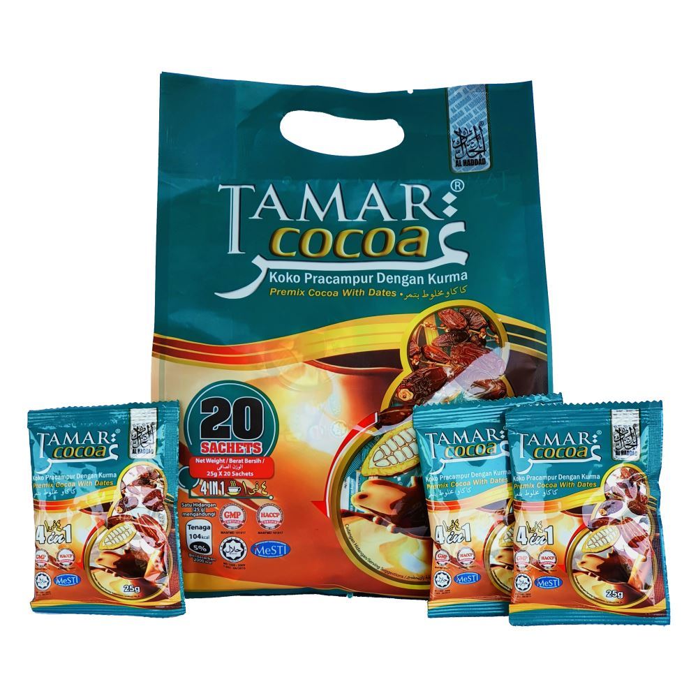 TAMAR COCOA PRACAMPURAN KURMA 4 IN 1 25G X 20 SACHETS /SERBUK 900G AL HADAD | Shopee Malaysia