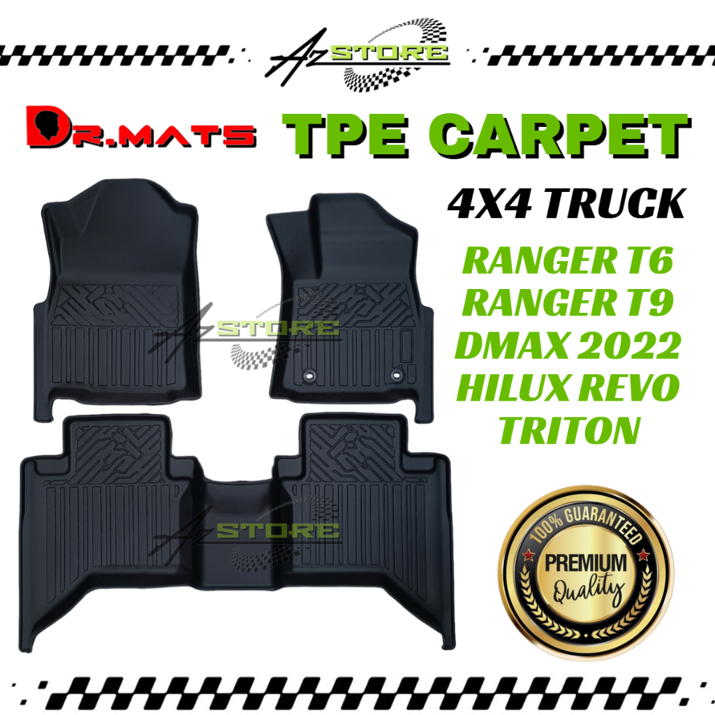 DR.MATS TPE Carpet 4x4 Hilux Ford Ranger T9 T6 T7 T8 Triton Isuzu Dmax ...