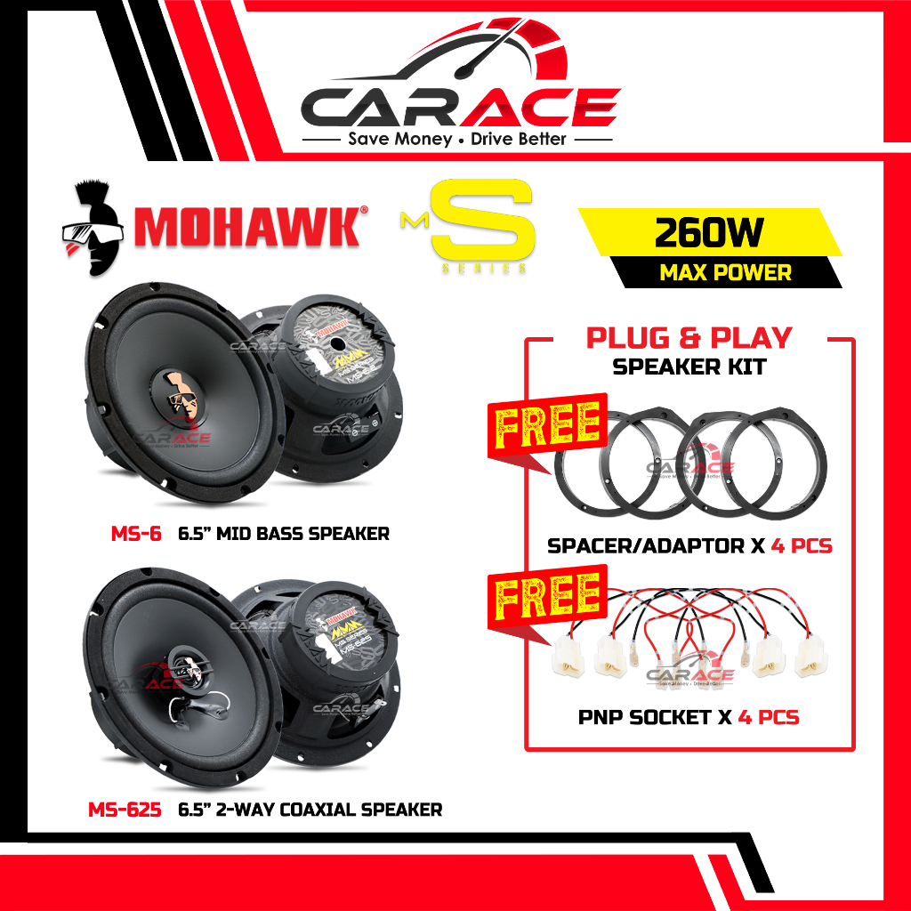 MOHAWK Speaker Combo Set MS PlugandPlay Speaker Kereta 6.5 inch Speaker ...