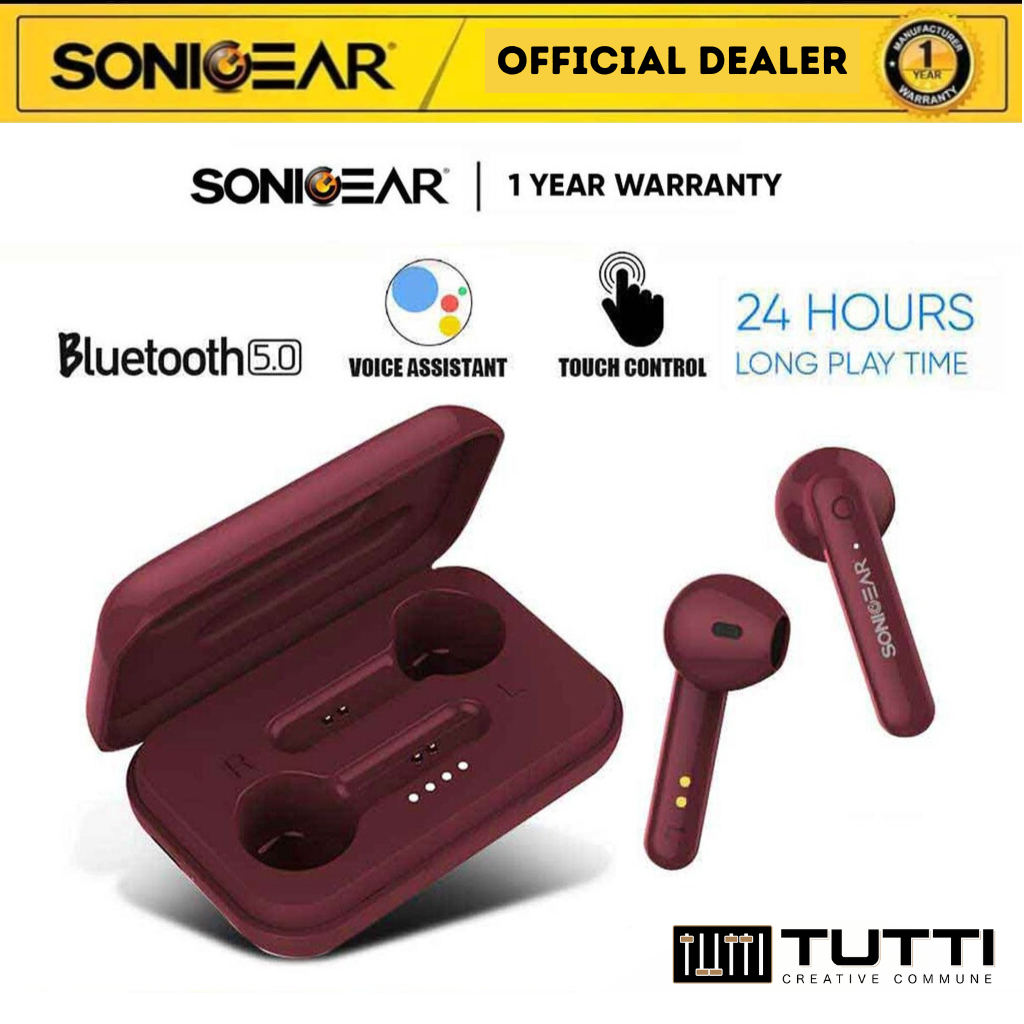 SONICGEAR TWS 3+ BLUETOOTH 5.0 EARPHONE WITH TOUCH CONTROL | 24 HOURS ...