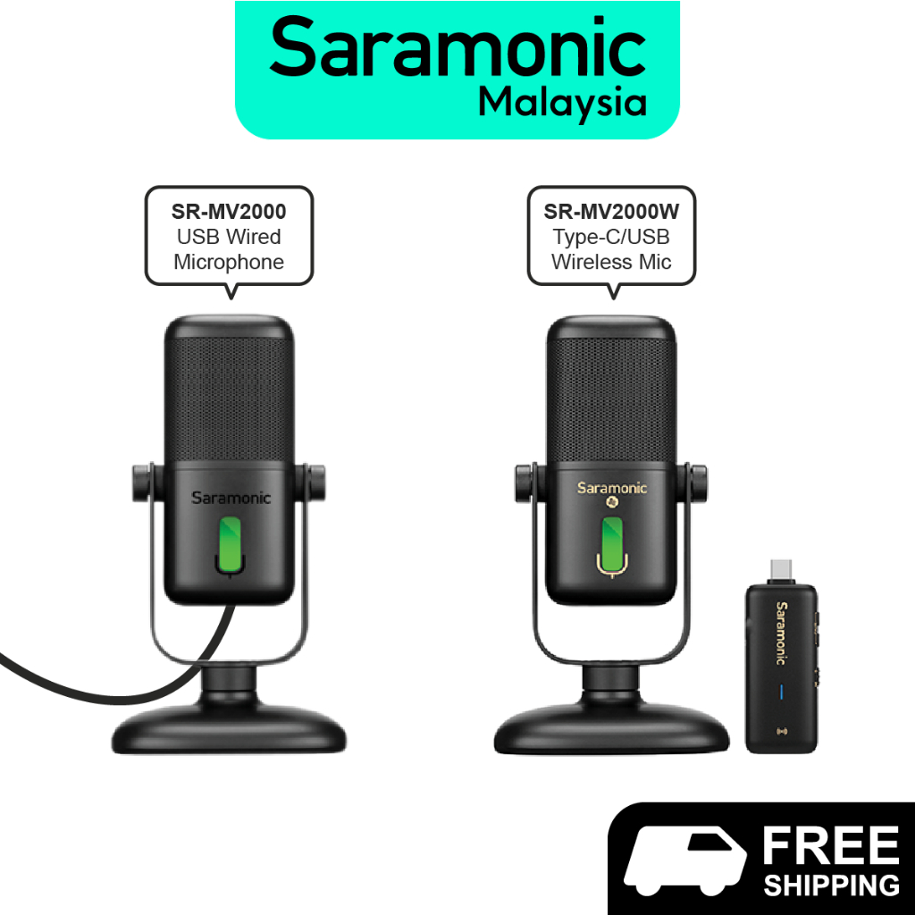 Saramonic SR-MV2000/SR-MV2000W USB Multicolor Wired/Wireless Microphone. For Online Meeting ...